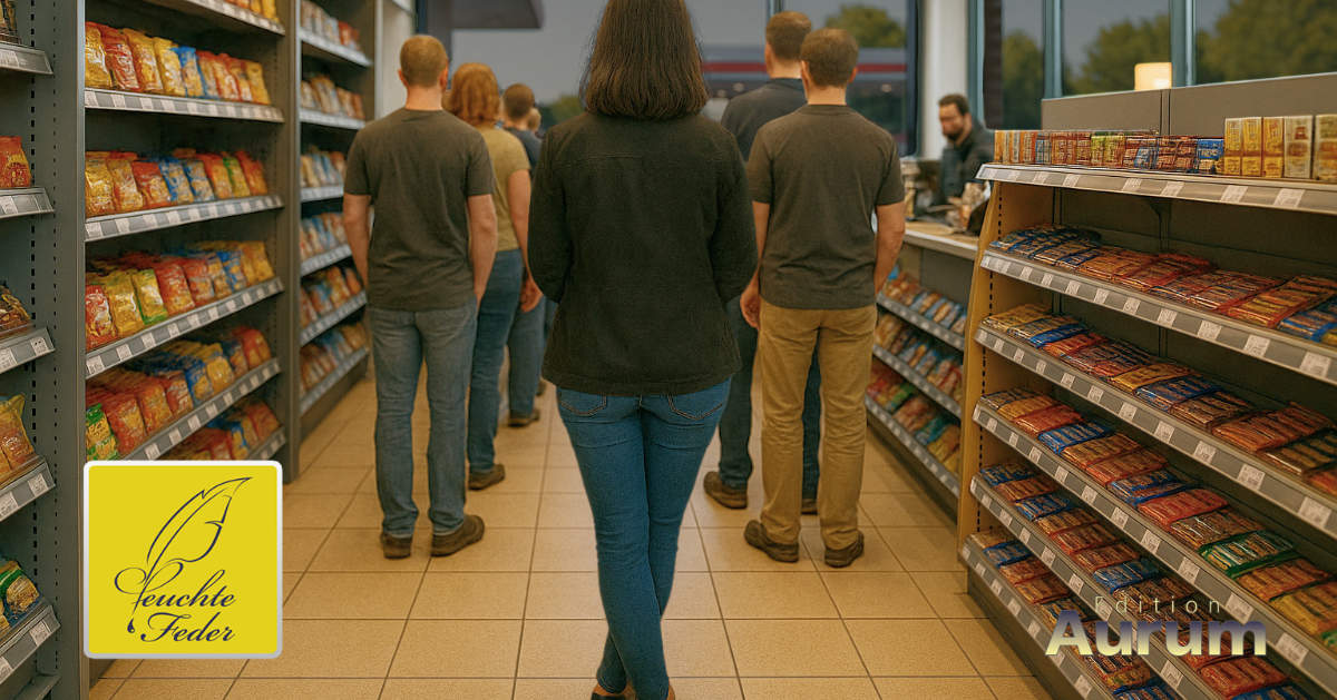 Abends an der Tankstelle – Female Desperation in der Kassenschlange